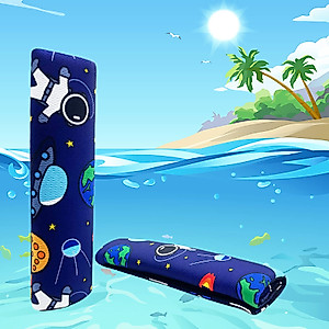 IPOVO Car Seat Belt Pad Cover for Kids,Soft and Comfort Baby Car Seat Belt Strap Covers Cute Unicorn Pattern 2 Pack Harness Pads for Kids (Spaceman)