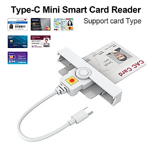 USB Smartfold Type C CAC Reader, USB C DOD Military USB Common Access CAC Smart Card Reader and ID CAC Card Reader,Compatible with Mac Os, Windows,Linux(Mini Foldable and Portable Type C) New