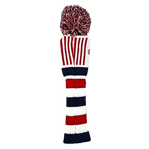 American Flag Patriotic Golf Headcover - USA Flag Novelty Golf Headcover - US National Anthem Stars and Stripes Golf Star Spangled Banner July 4th Patriot Knit Head Cover - Fits 460cc Drivers