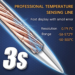 OWOXER Digital Meat Thermometer, Instant Read Food Thermometer with Probe, Waterproof Cooking Thermometer with Backlight, Professional Grill Thermometer for Kitchen, Outdoor and BBQ