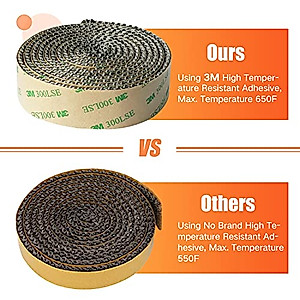Flat Gasket Tape for Stoves and Fireplaces, Self Adhesive Flat Gasket, 5/8"x1/8" Length 72" Wood Stove Flat Gasket Tape