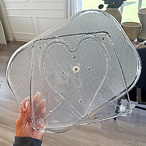 LAMU Lazy Susan Turntable Organizer for Refrigerator, 15.67'' Clear Rectangular Fridge Organizer Storage, Lazy Susan for Cabinet, Table, Pantry, Kitchen, Countertop