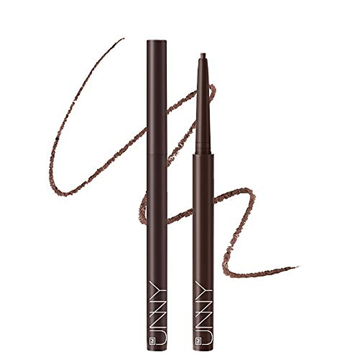 IM UNNY Skinny Fit Slim Eyeliner Pencil (S02. Deep Brown), All Day Waterproof, Ultra-Pigmenetd, Long Lasting Gel Soft Touch For Easy Drawing Vivid Color, 1 Count