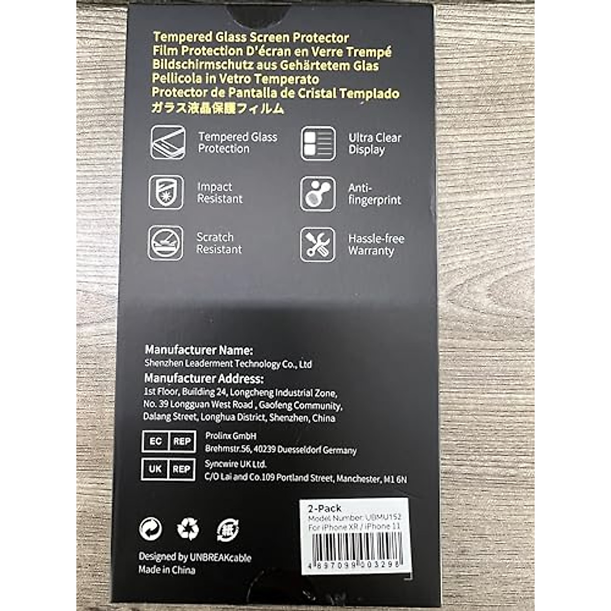 UNBREAKcable Screen Protector for iPhone 11/ iPhone XR 2 Pack, [Easy Installation Frame] [Anti-Scratch] [Anti-Fingerprint] [Bubble Free] Double Defense Premium Tempered Glass for iPhone 11/ XR 6.1"