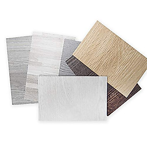 Art3d Peel and Stick Floor Tile Vinyl Wood Plank Samples Set of 6, Rigid Surface Hard Core Easy DIY Self-Adhesive Flooring