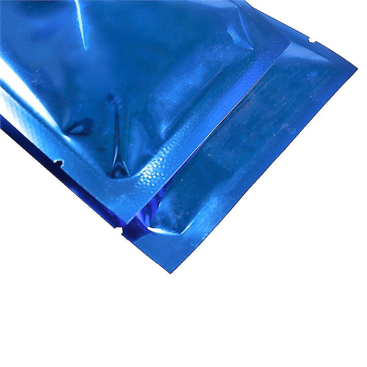 100x Premium Shiny Blue Mylar Foil Open Top Bags (6x9cm (2.3x3.5"))