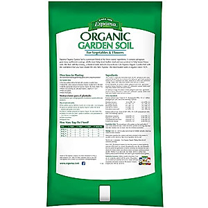 Espoma Organic Vegetable & Flower Garden Soil Natural and Organic in Ground Planting Mix. Use when Planting & Transplanting. For Organic Gardening. 1 Cubic Foot Bag