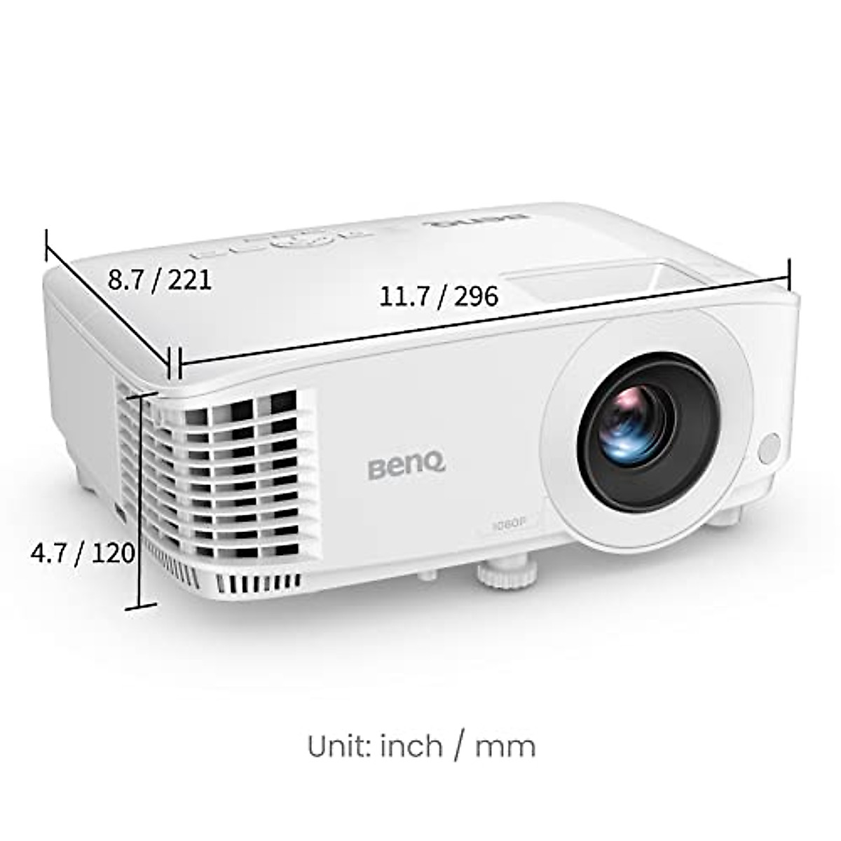BenQ TH575 1080p DLP Gaming Projector, 3800 Lumen, 16.7ms Low Latency, Enhanced Game-Mode, High Contrast, Rec.709, Dual HDMI, 3D Ready, Auto Vertical Keystone, 1.1x Zoom