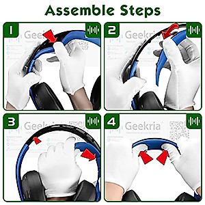 Geekria Earpad + Headband Compatible with Sony Playstation Gold Wireless / PS4 / PS3 / PSV Gold Wireless Headphone Ear Pad and Headband Pad/Ear Cushion + Headband Cushion/Repair Parts Suit (Blue)