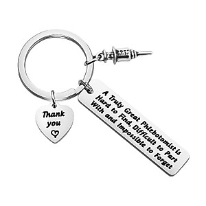 LQRI Phlebotomist Gifts Nurse Gifts Phlebotomy Keychain A Great Phlebotomist is Hard To Find
