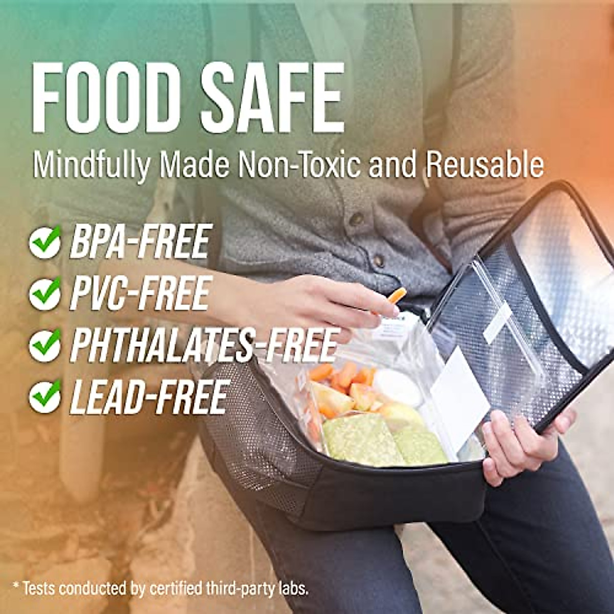 MAZFORCE Original Lunch Bag Insulated Lunch Box - Food Safe Durable Lunchbox for Men - BPA Free Small Reusable Lunch Bags for Adults, Teens, Boys, Women (Dark Gray)