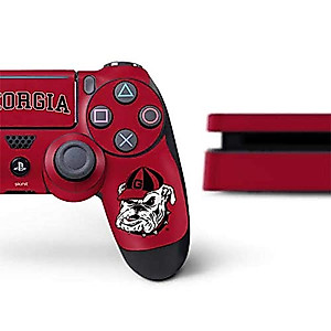 Skinit Decal Gaming Skin Compatible with PS4 Slim Bundle - Officially Licensed College Georgia Bulldogs Design