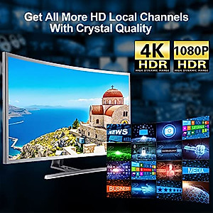 2023 TV Antenna Digital Indoor HDTV Antenna 350+ Miles Range with Signal Amplifier, Digital HD Antenna Support 4K 1080P VHF UHF All Television Free Local Channels, 18ft Coax Cable/AC Adapter