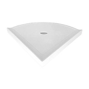 Questech Décor 8 Inch Corner Shower Shelf and 5 Inch Shower Caddy Soap Dish, Metro Flatback Wall Mounted Bathroom Shower Organizer, Bright White Matte