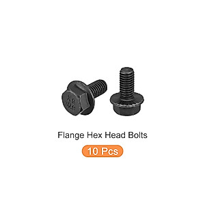 METALLIXITY Flanged Hex Head Bolts (M8x16mm) 10pcs, Hexagon Serrated Flange Bolt Fully Thread Screw - for House Construction Hardware Fasteners
