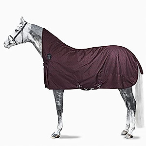 HORZE Avalanche 1200D Ripstop High Neck Medium Weight Waterproof Horse Turnout Blanket (150g Fill) - Red Mahogany Burgundy - 81 in