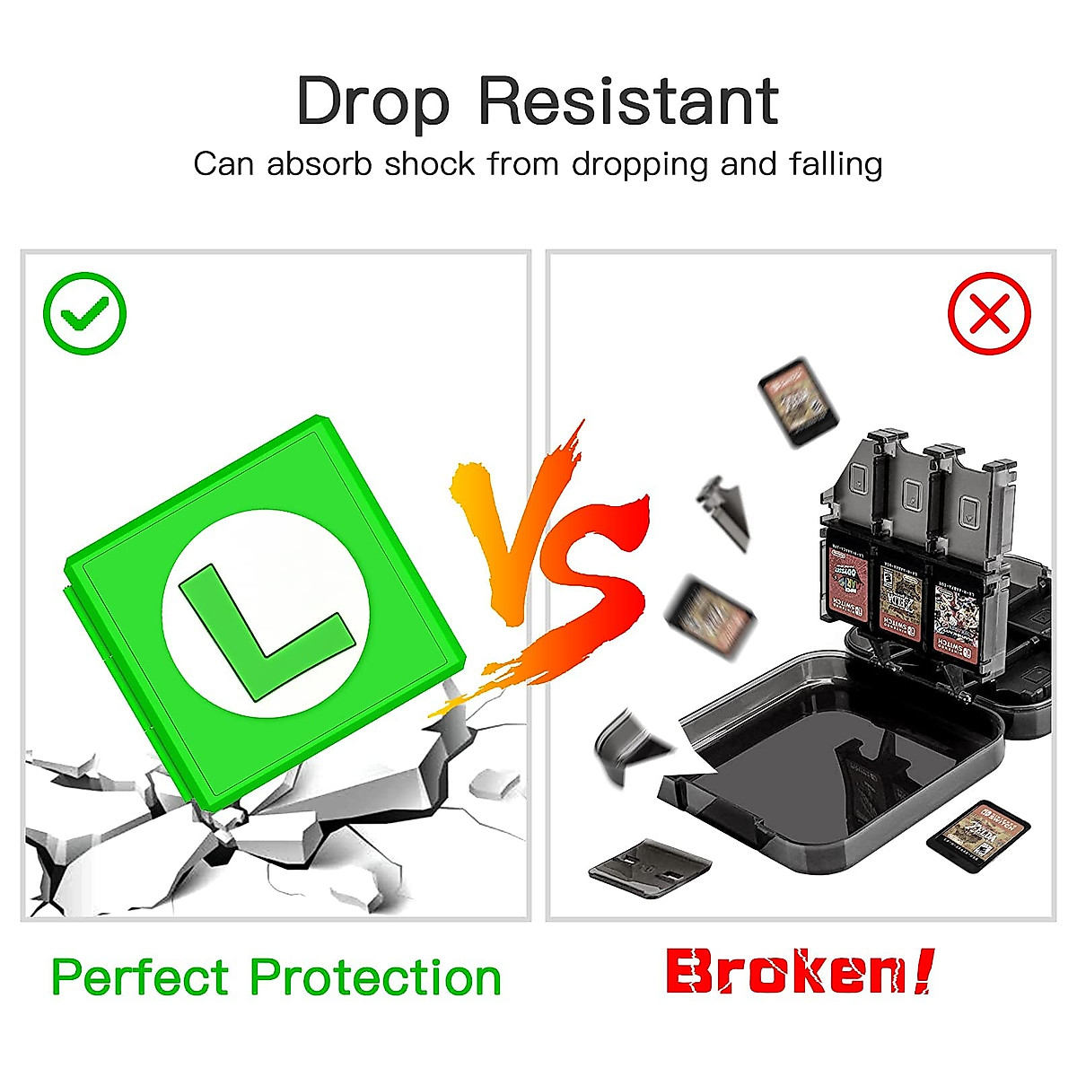 UFOPETIE 12 in 1 Games Card Case for Nintendo Switch Game Card,Compatible with Nintendo Switch Case Mario Theme,Game Case for Mario Cards,for Mario Switch Accessories-Mario Green L-Thumb Grip 2PCS