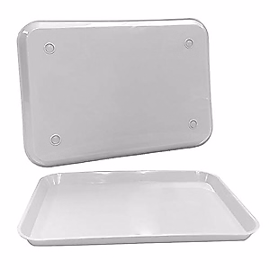 Dental Autoclavable Plastic Instrument Set Up Flat Tray, White, 13.25 Inches x 9.75 Inches, Size B