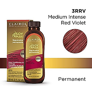Clairol Professional Permanent Liquicolor for Dark Hair Color, 3rrv Medium Red Violet, 2 oz