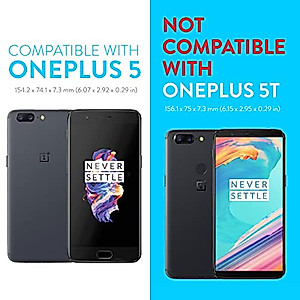 TUDIA DualShield Designed for OnePlus 5 Case, [Merge] Shockproof Heavy Duty Military Grade Dual Layer Slim Protective Case Cover - Matte Black