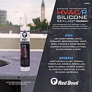 Red Devil 089650 Extreme Temperature HVAC/R Silicone Sealant, Long-Lasting Weather-Resistant Adhesive, 280 ml, Aluminum, 1-Pack
