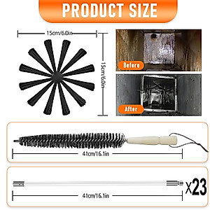 Mosxoed 30Feet Chimney Sweep Kit,Dryer Vent Cleaner Kit, Chimney Sweep&Chimney Cleaning Kit, Rotary Chimney Cleaning System for Flue/Fireplace/Sewage Pipe/Fume Hood with 23 Nylon Flexible Rods