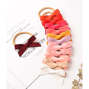 24PCS Baby Nylon Headbands Hairbands Hair Bow Elastics for Baby Girls Newborn Infant Toddlers Kids