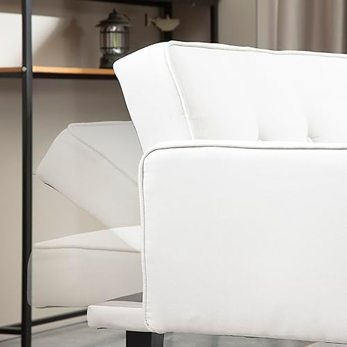 Eafurn Sleeper Sofa Bed, Beige Linen 71.65"