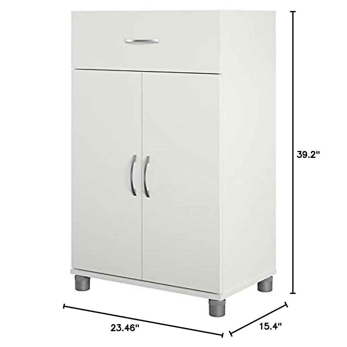 Pemberly Row Transitional 24" 1 Drawer/2 Door Base Storage Cabinet in White