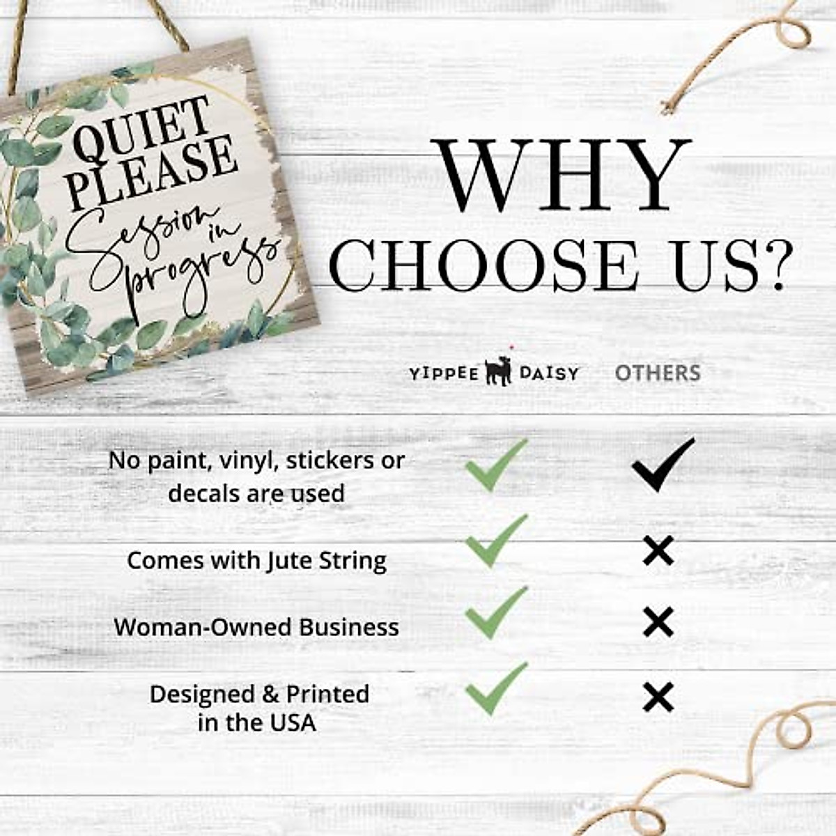 Quiet Please Session in Progress Sign Hanging Wood Door Sign Great for Home Office Salon Law Firm Therapy Counseling Online Classes Massage Decorative Wood Sign Wall Art