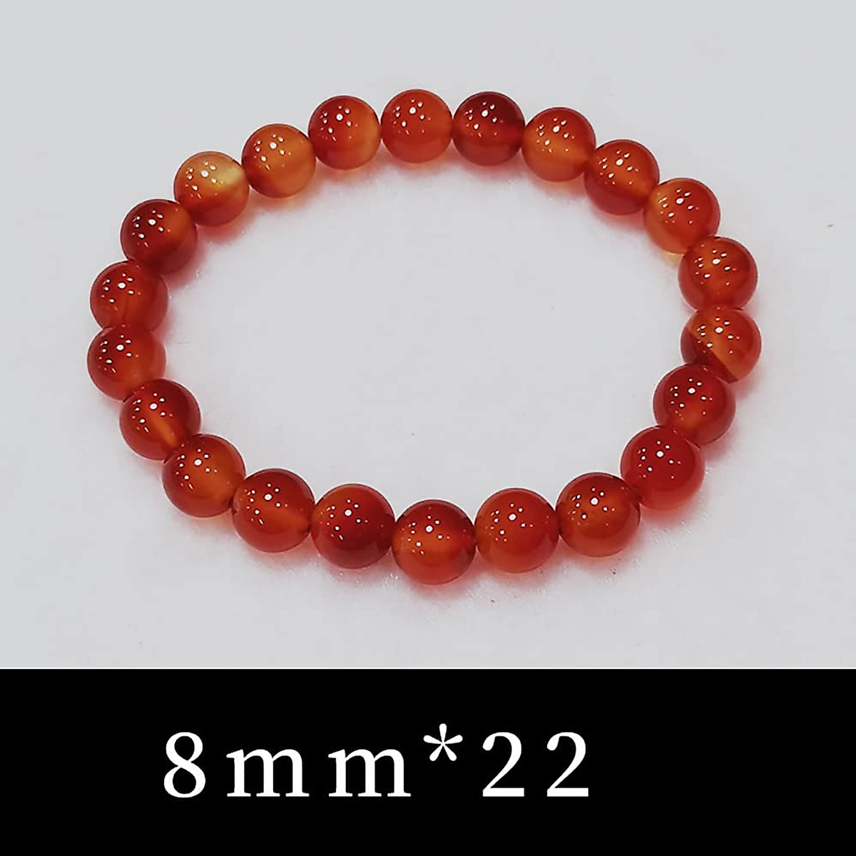 ZZ ZINFANDEL Carnelian Crystal Bracelet Natural Carnelian Gemstone Bracelet for Women Orange Carnelian Bracelet Jewelry (A)