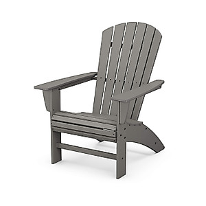 POLYWOOD Nautical 3-Piece Curveback Adirondack Chair Set with Side Table