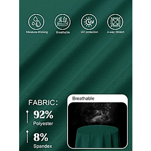 MAGCOMSEN Women's Swim Shirt Long Sleeve Polo Tees Shirts UPF 50+ UV Protection Athletic Shirts V-Neck Golf Polo Emerald Green,M