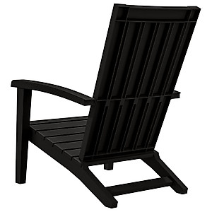 Tidyard Patio Adirondack Chair Black Polypropylene Outdoor Fire Pit Chair Wooden Garden Armchair for Porch Pool Lawn Deck Backyard Balcony Outdoor