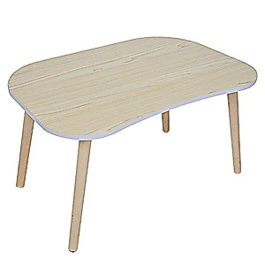 Bed Desk Laptop Living Room Bay Window Table Solid Wood Legs,Curved Recessed Design,Non-Slip Cotton Pad,Mute,Office Dining Table(Ship from US!)