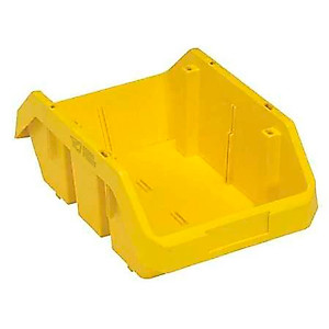 MDMprint Cross Stacking Storage Bin, Yellow, Plastic, 9 1/4 in W x 6 1/2 in H, 75 lb Load Capacity