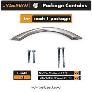 JIASENBAO 10 Pack Brushed Nickel Cabinet Pulls 5 Inch Arch Twisted Silver Handles Drawer Kitchen Cupboard Bathroom Dresser Cabinet Hardware Zinc Alloy