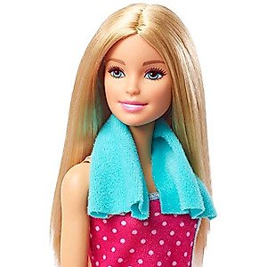 Barbie Doll and Furniture Set, Bathroom with Working Shower and Three Bath Accessories, Gift Set for 3 to 7 Year Olds​​