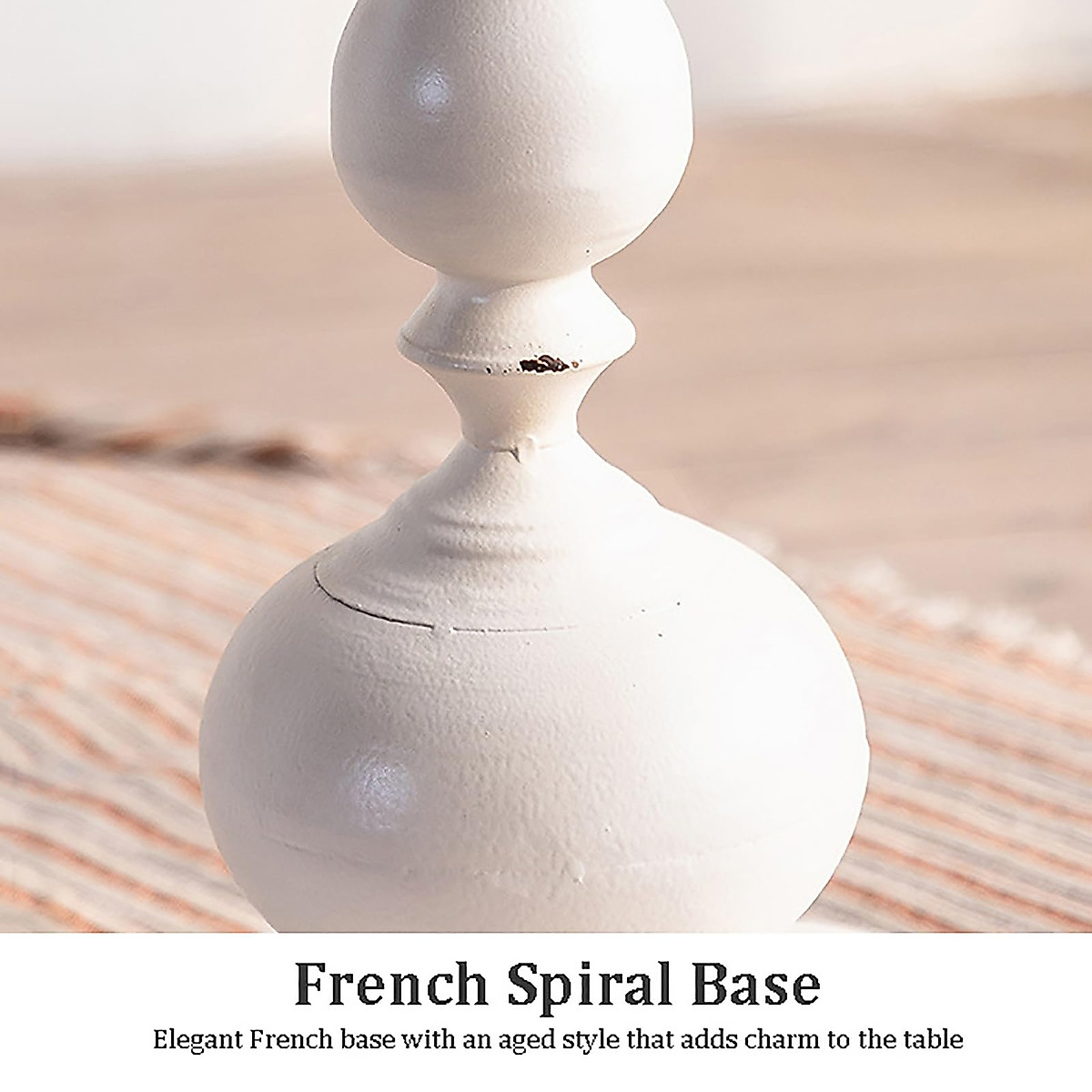 Topjia Rustic Farmhouse End Table,Wooden Round Side Table,French Country Pedestal Accent Side Table,Vintage Small Coffee Table for Living Room Bedroom Bedside Table(46x60cm(18x24inch), Black)