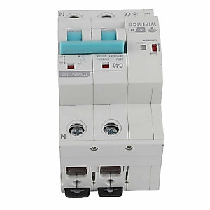 Circuit Breaker AC 230V Din Rail Mount Automatic Reclosing Leakage Air Switch for Households Factories (40A)