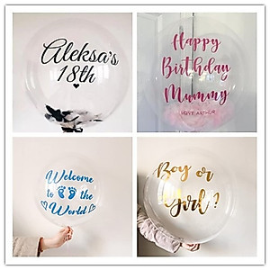 Personalised (1pc 18"/24"/36" bubble balloon+1pc custom sticker) customized balloon personalized print balloon letters text own logo printing advertising custom Party balloons (36inch buble balloon)