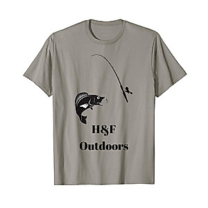 H&F Outdoor Design Nice Unique Fish with Pole T-Shirt