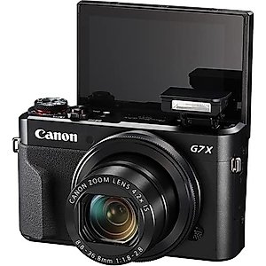 Canon PowerShot G7 X Mark II Digital Camera (1066C001) + 64GB Memory Card + NB13L Battery + Corel Photo Software + Charger + Card Reader + Soft Bag + Flex Tripod + More (Renewed)