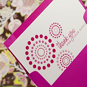 Two Poodle Press 20 Card Variety Pack - Breast Cancer Support Modern Pink Ribbon Thank You Cards in 4 Designs, Printed on 100% Recycled Stock - For Charity Events, Runs, Walks and 3-Day