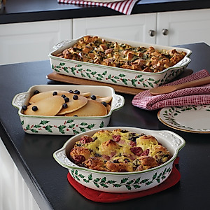 Lenox Holiday Rectangular Baker, 5.05 LB, Red & Green