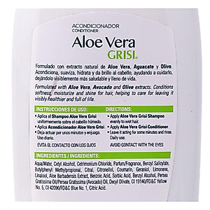 Grisi Aloe Vera Conditioner, Moisturizing Hair Product with Aloe Extract, Paraben-Free, 2-Pack for Soft and Shiny Hair, 13.5 FL Oz each