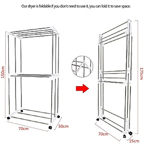 Portable Clothes Dryer 110V with Heater Double Layer Low Noise Touch Screen for RV,Camping,Home,Apt,Student Dorm
