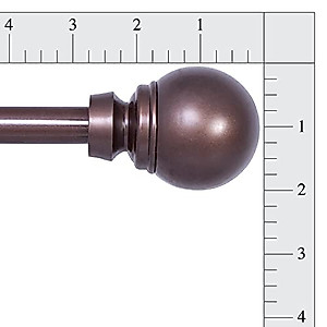 INTERIOR LIVING AZ71787US End Curtain Rod, 28-48", Chocolate Brown