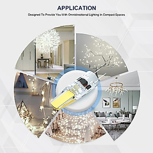 Letaclanic G4 LED Light Bulbs 6000K Day Light Lighting Dimmable, 3W Equivalent to 30W AC DC 12V-24V, Bi-pin LED Bulb Silicone G4 LED Bulbs (10-Pack)