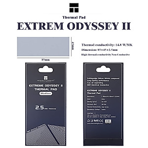 Thermalright Thermal Pad 14.8 W/mK Non Conductive Heat Dissipation Silicone Pad for PC Laptop Heatsink CPU/GPU/LED Graphics Card Motherboard Silicone Grease Multi-Size Pad (85x45x2.5mm)